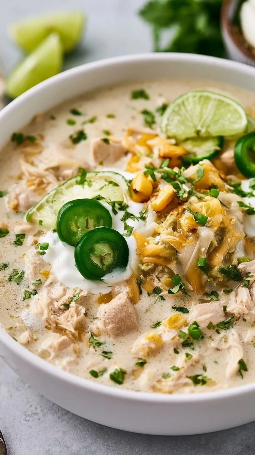 Creamy Crockpot White Chicken Chili Recipe - deliciousavors
